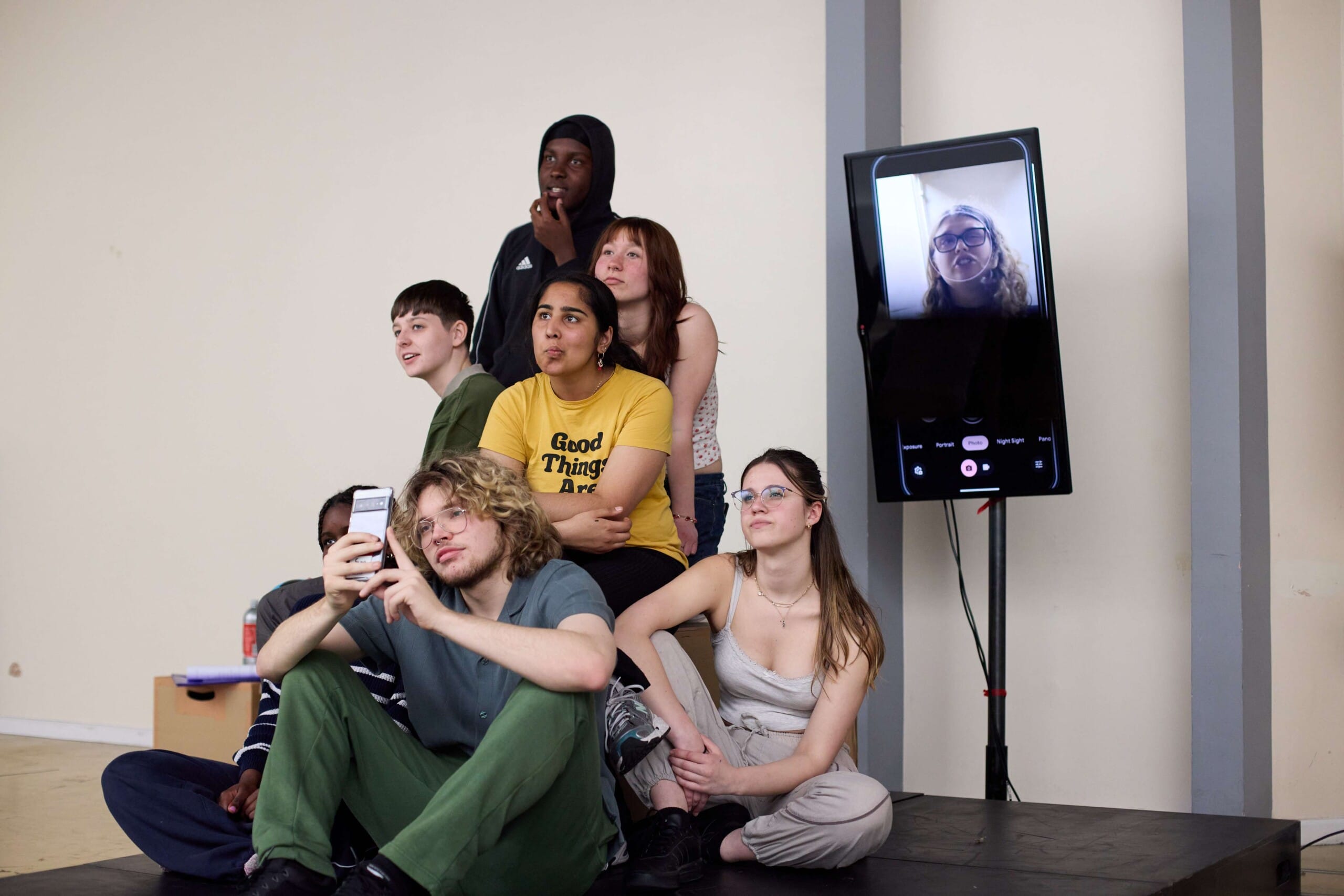 NEW IMAGES – Brainstorm cast in rehearsals - Leeds Playhouse